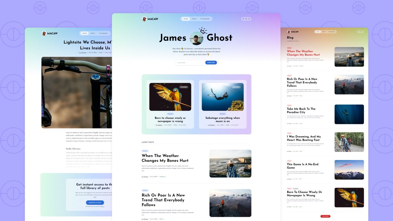 Macaw - The Newsletter Template for Ghost